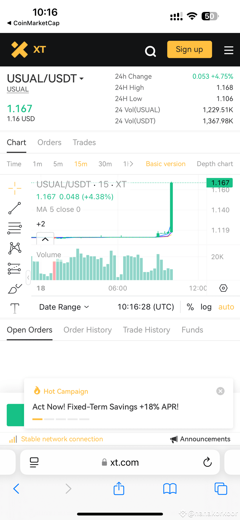 $USUAL price on XT | nanakorkoor on Binance Square