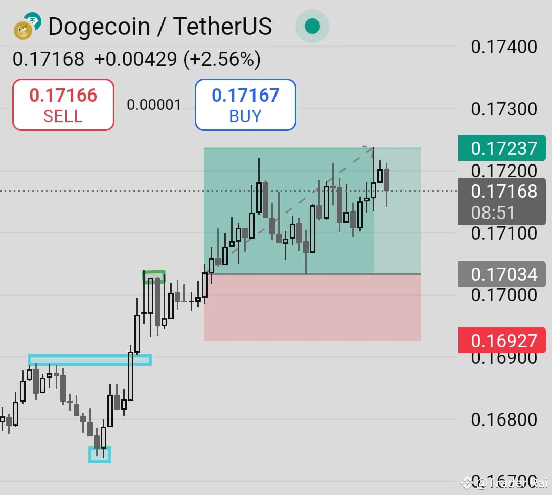 🚀 $DOGE Trade Hit TP Successfully! 🎯💰 🔹 Entry: $0.171 | Trader Rai on ...