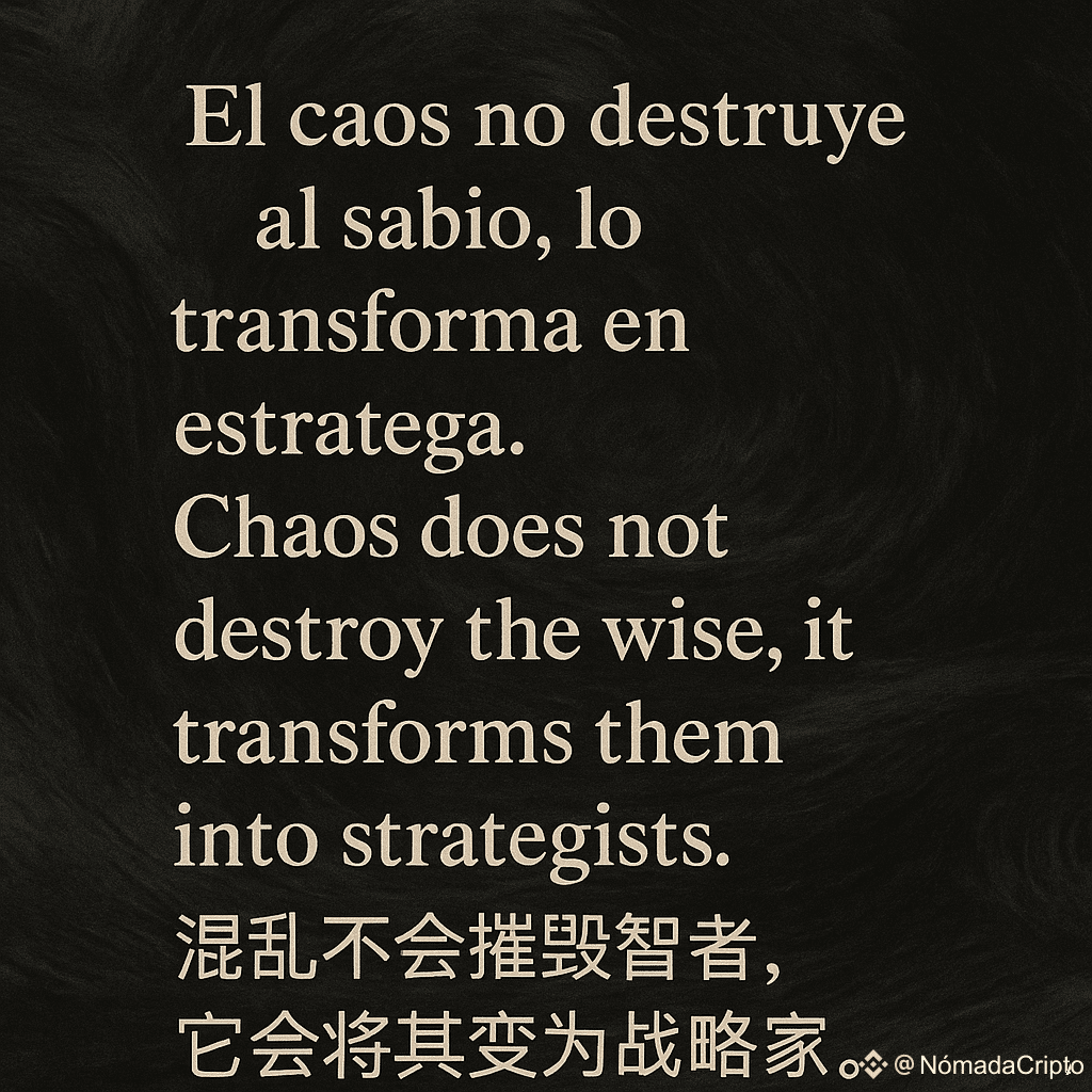"Il caos non distrugge il saggio, lo trasforma in stratega ...