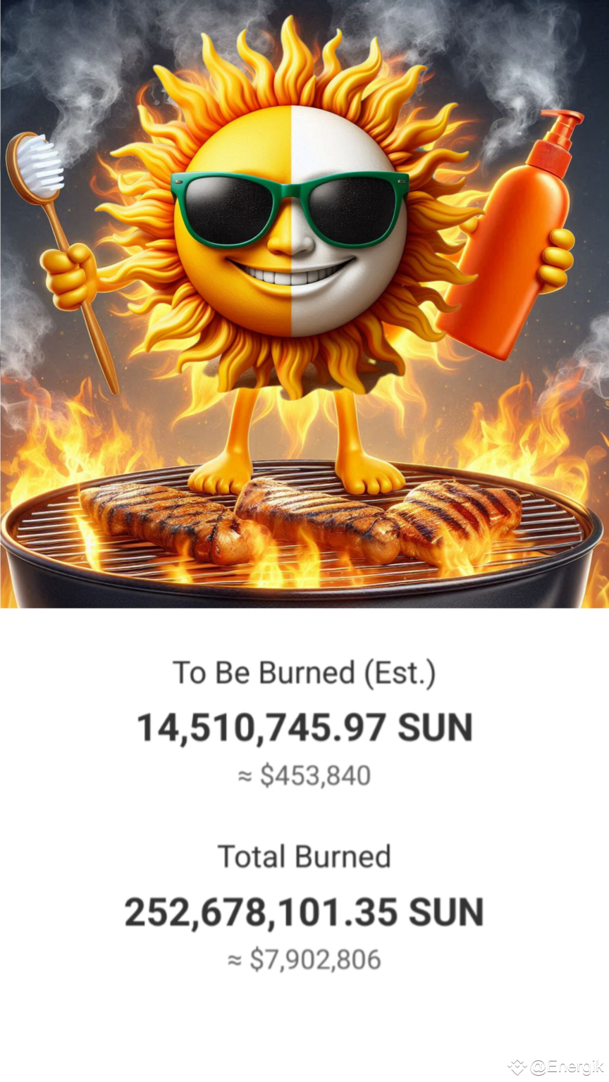 $SUN Tron's SUN Token Burn 🔥 The very first event after | Energik on ...