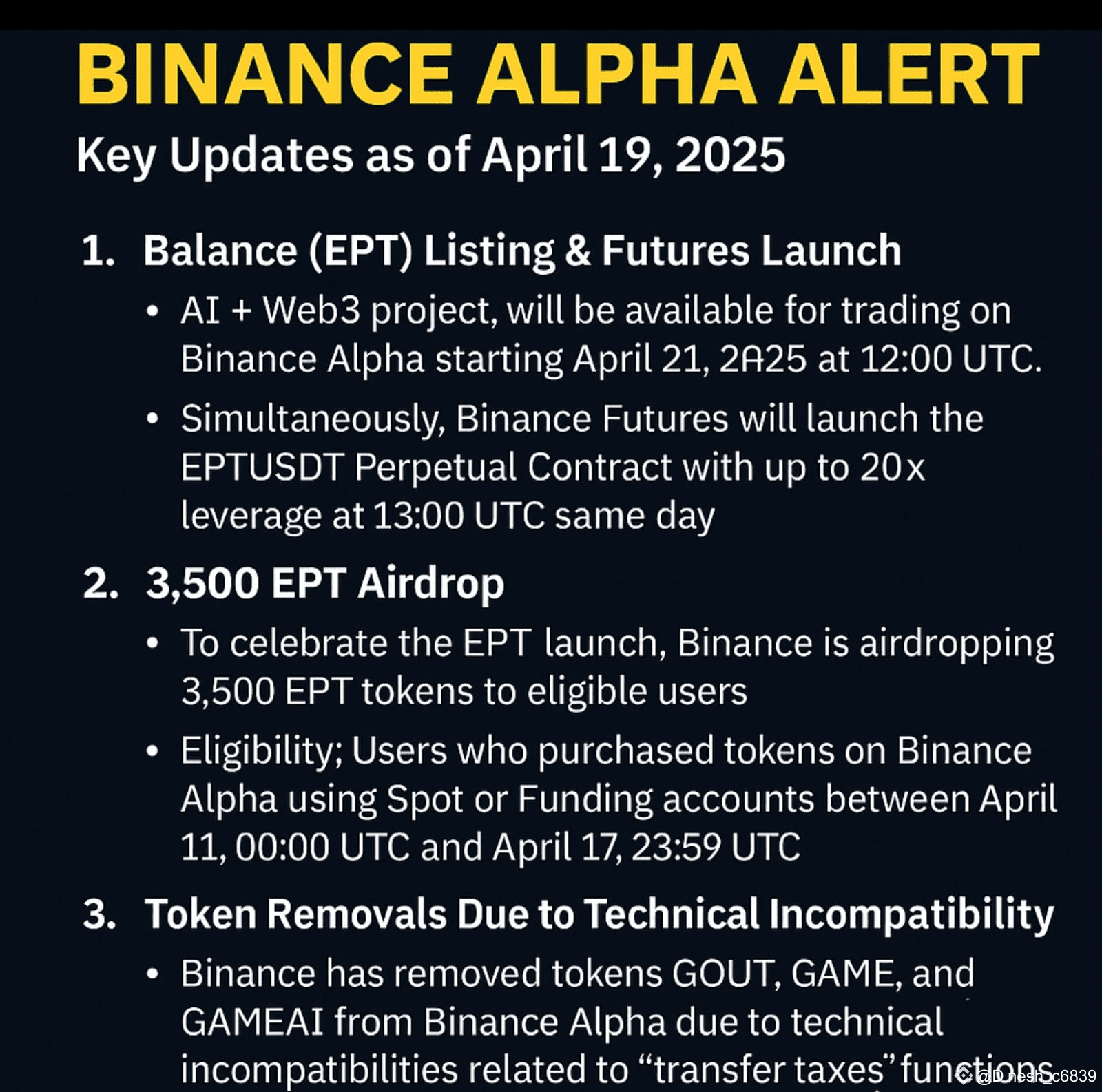 #BinanceAlphaAlert 🚨🚨🚨🚨🔔🔔🔔🔔 Binance Alpha Alert is | Dinesh_09196 on ...