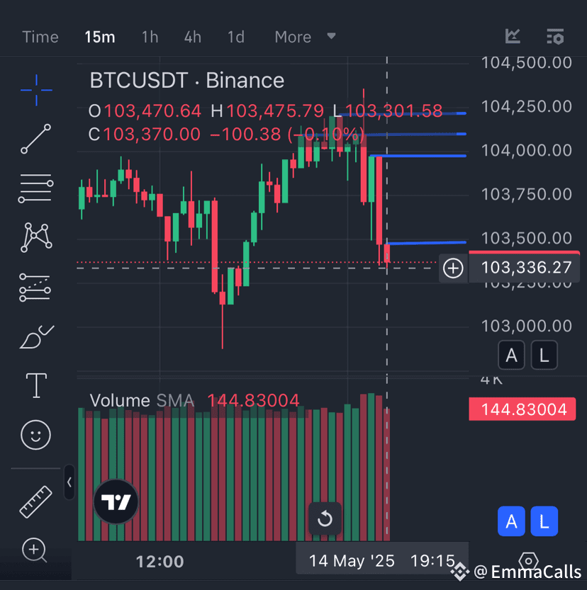 $BTC TESTING CRITICAL FLOOR – HOLD OR DROP BELOW $103K? $BT | EmmaCalls ...