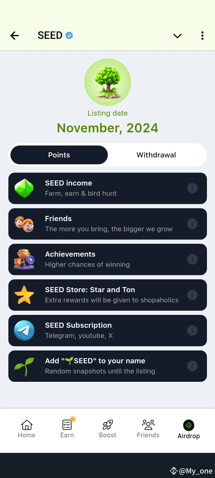 New upcoming Airdrop in November $💥 t.me/seed_coin_bot/app | My_one on ...