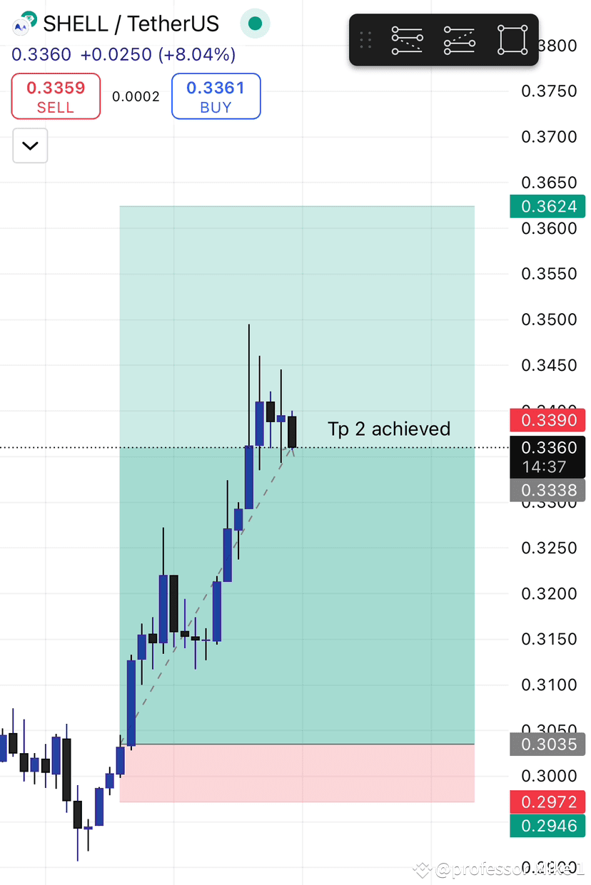 $SHELL /USDT – Target 2 Hit!( And also on the way to hit Tp | professor Mike 1 on Binance Square
