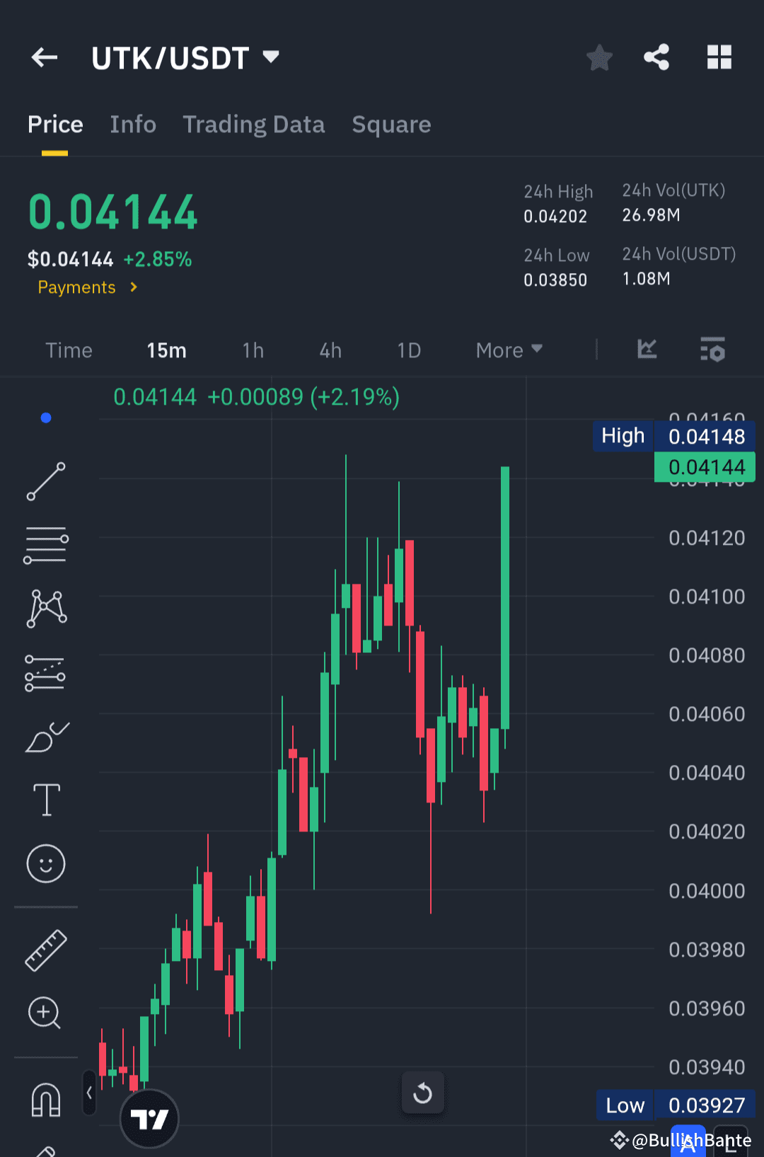 🚀 $UTK /USDT LONG TRADE SIGNAL – BULLS TAKING CONTROL 📌 E | BullishBanter on Binance Square