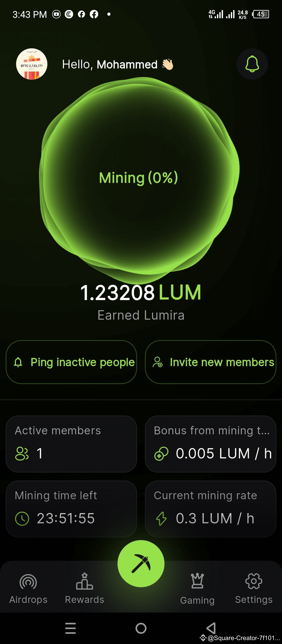 Hello! 👋 I am currently mining Lumira coins for free using ...