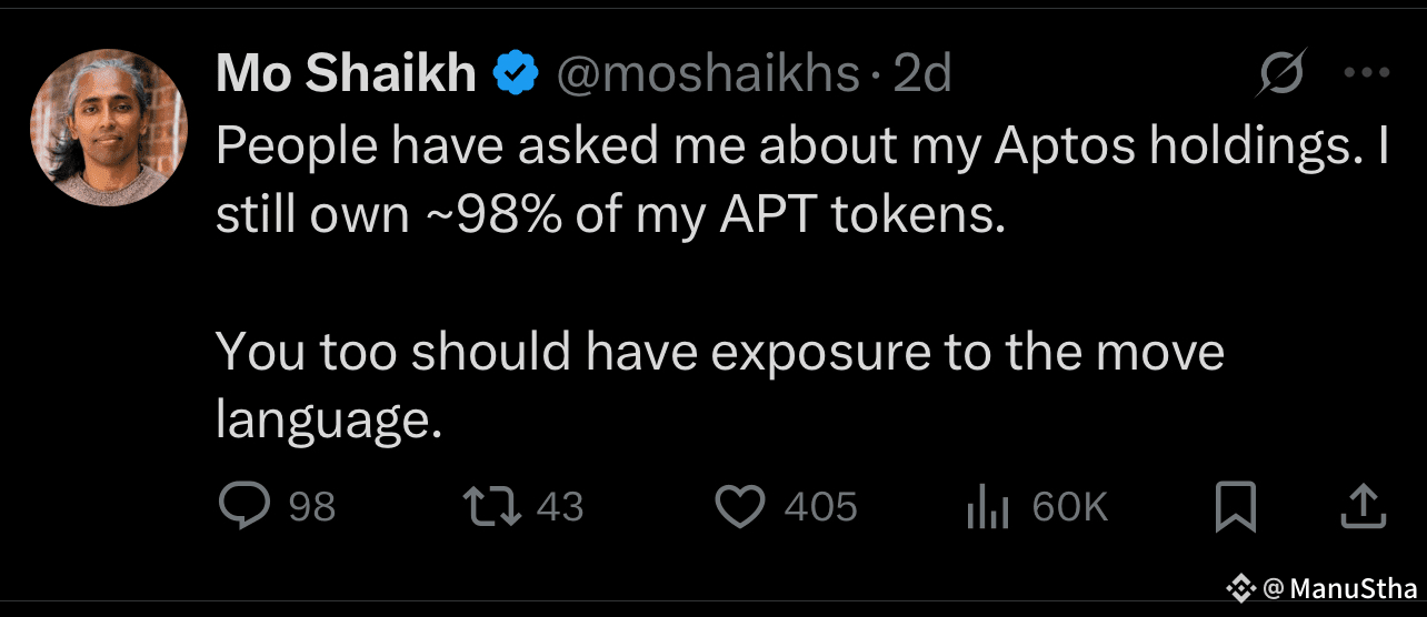 $APT Former Aptos co-founder and CEO Mo Shaikh stated that h | ManuStha ...