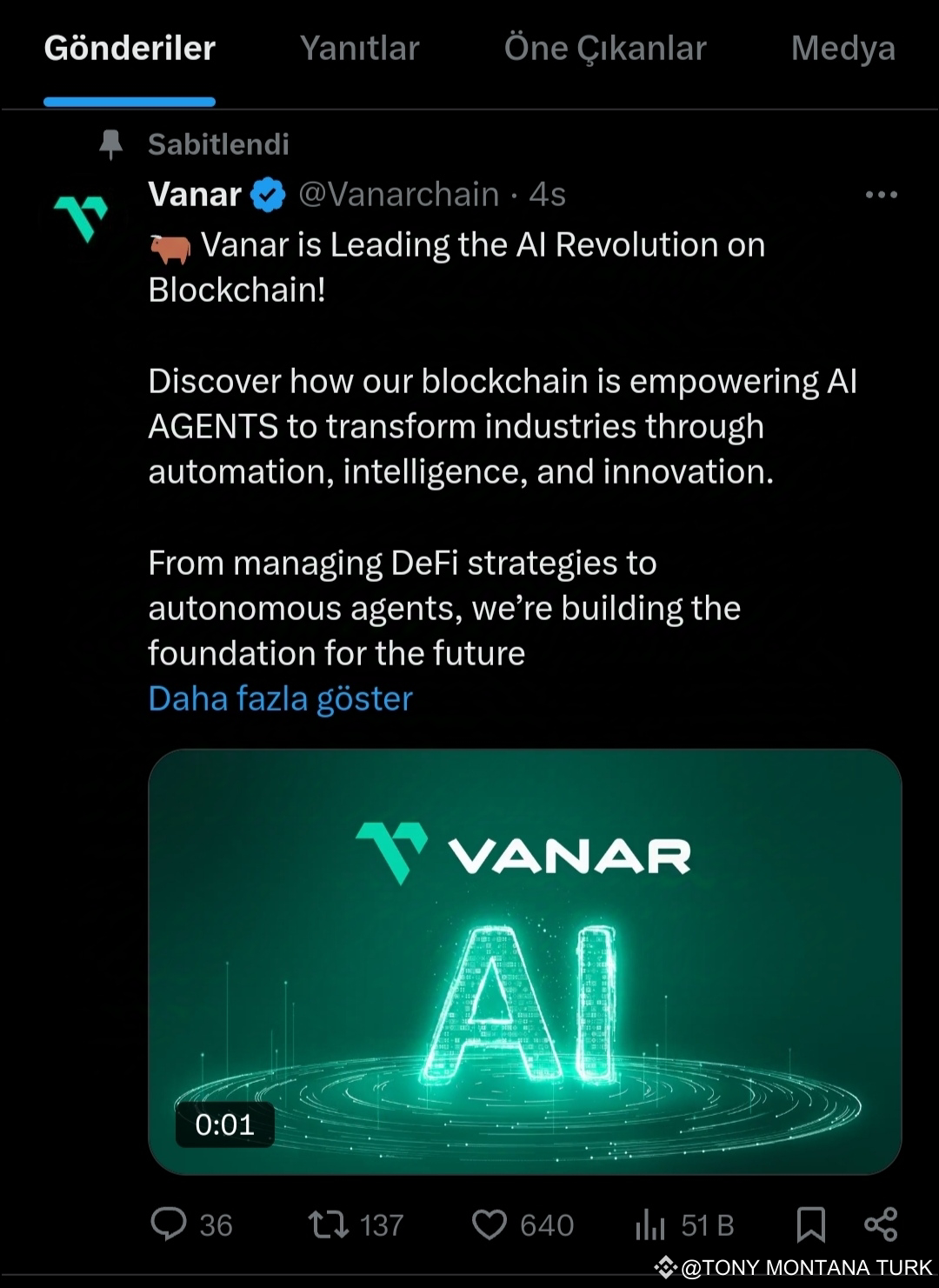 $VANRY 🇹🇷🏆🚀 AI 🇹🇷🚀🚀🚀🚀 | TONY MONTANA TURK on Binance Square
