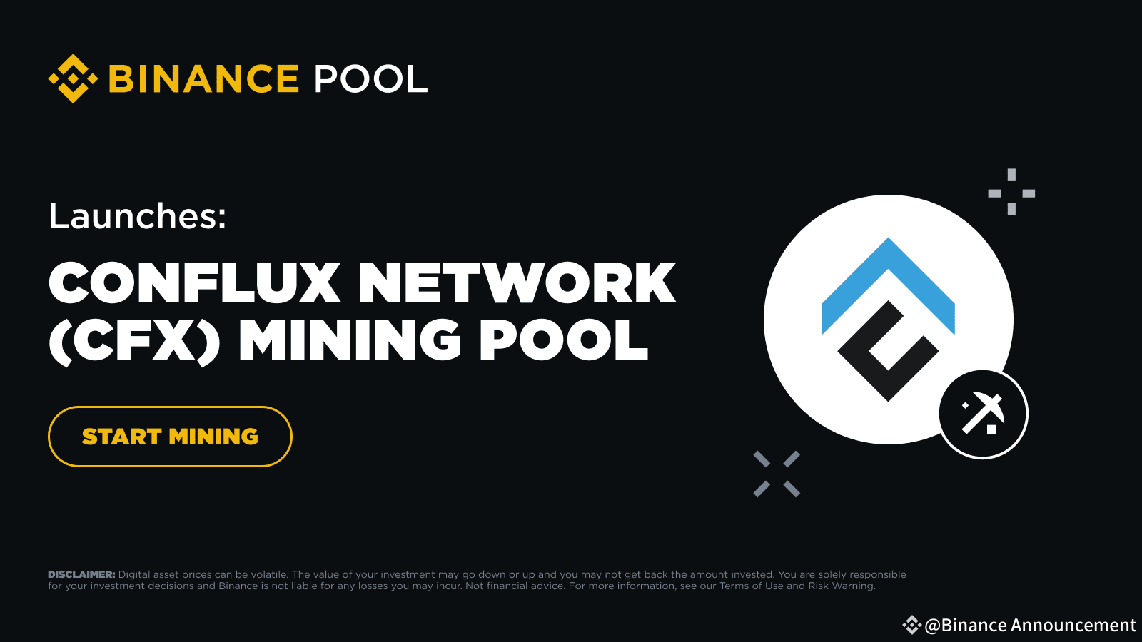 Binance Pool Launches Conflux Network (CFX) Mining Pool | Binance Announcement on Binance Square
