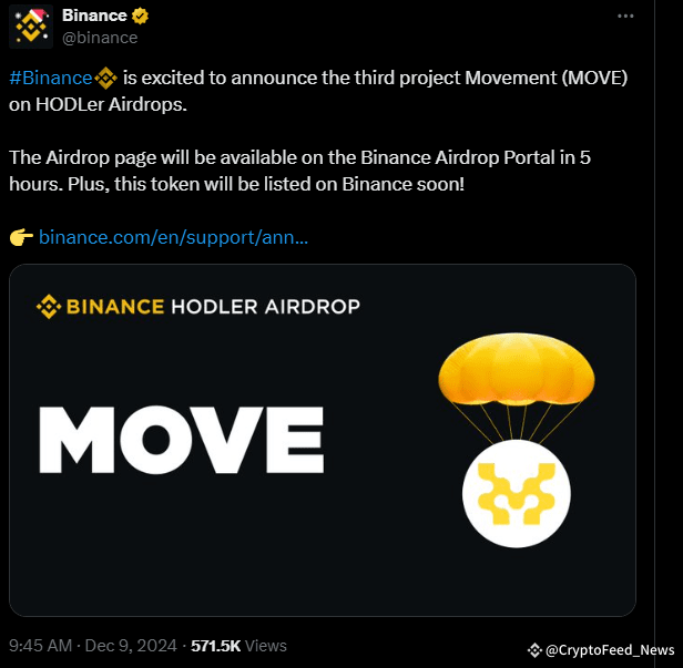 🚀 $MOVE Token Debuts with $1.6B Market Cap After Airdrop | CryptoFeed ...