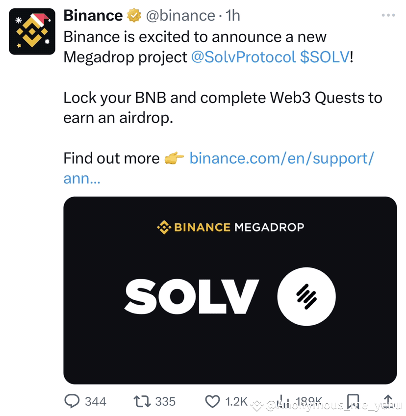 New Megadrop Project is here with Binance X SOLV protocol St | Anonymous_me_yenu on Binance Square