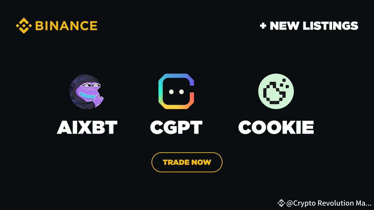 Binance Will List aixbt by Virtuals (AIXBT), ChainGPT(CGPT), | Crypto Revolution Masters on ...
