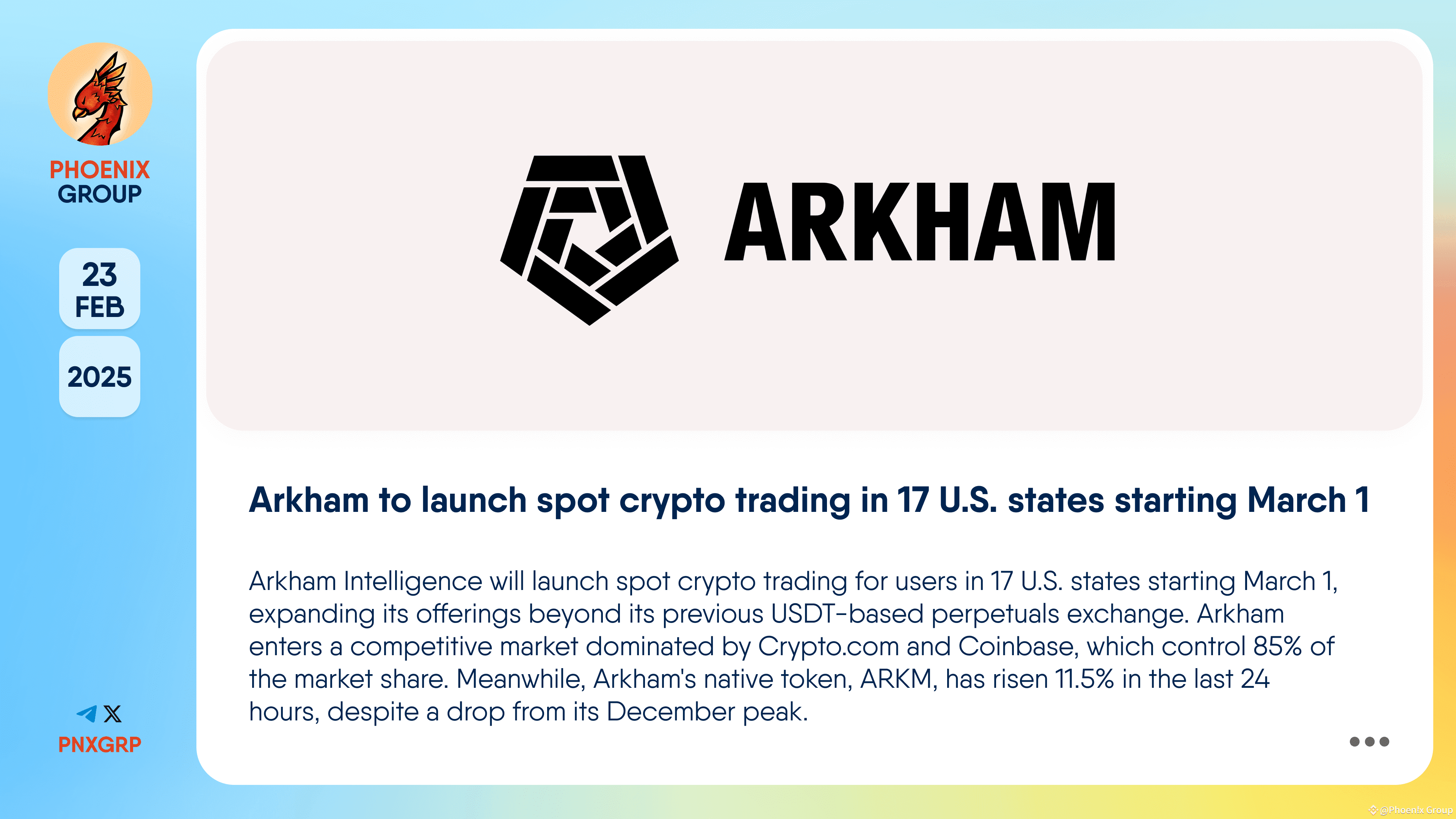 Arkham to launch spot crypto trading in 17 U.S. states start | Phoenix ...