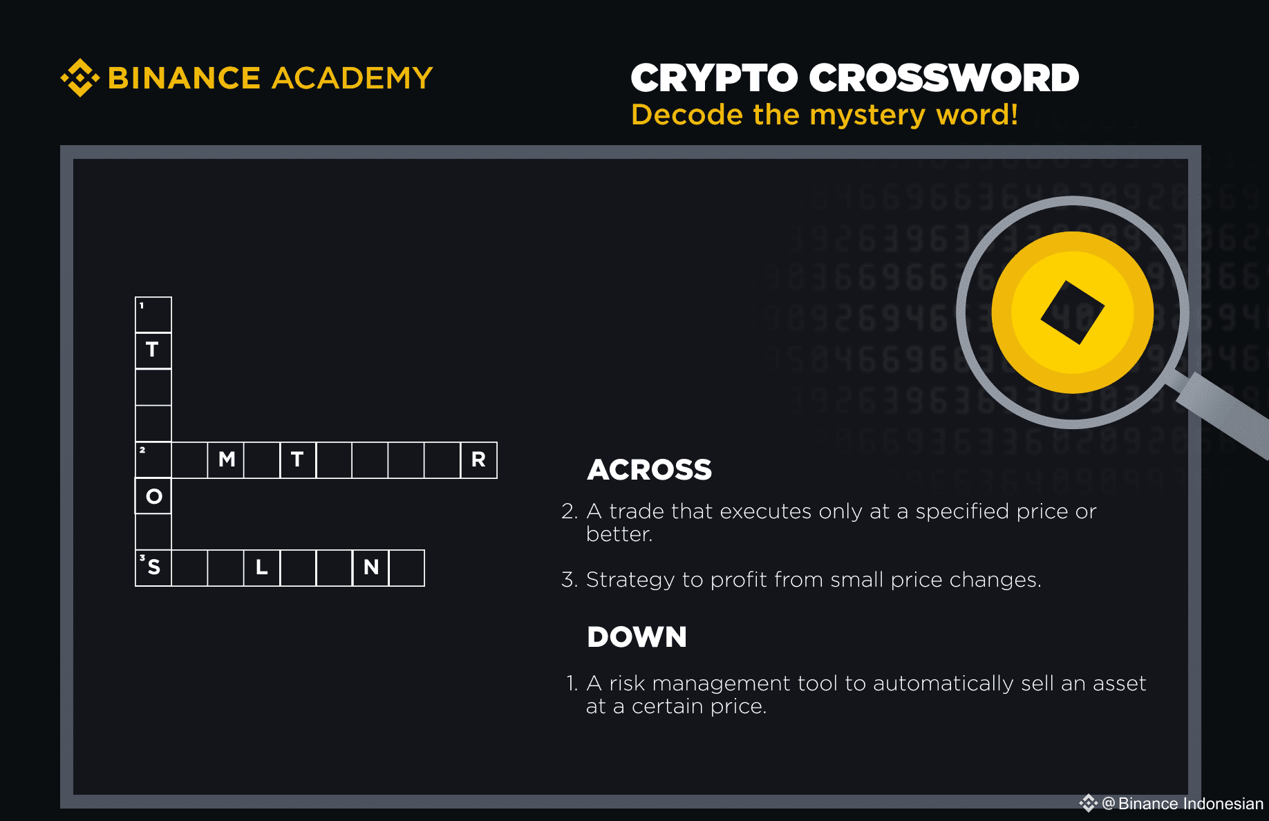 Day 5 of the Crypto Crossword Challenge 🎮! Guess the 3 HID | Binance ...