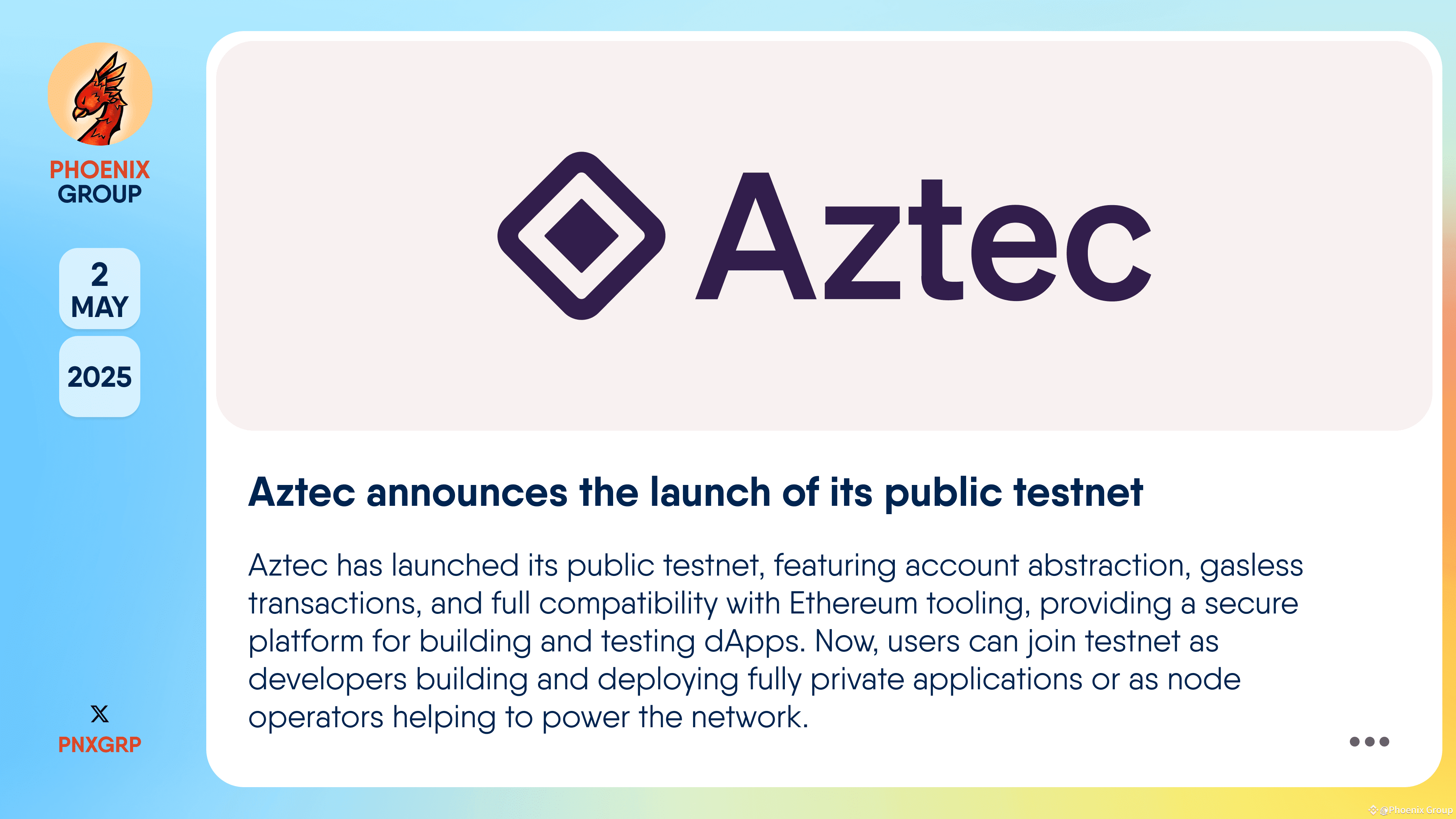 Aztec announces the launch of its public testnet #Aztec has | Phoenix ...