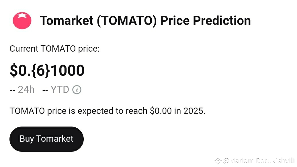 Tomarket 🍅 Price Prediction | Mariam Datukishvili on Binance Square
