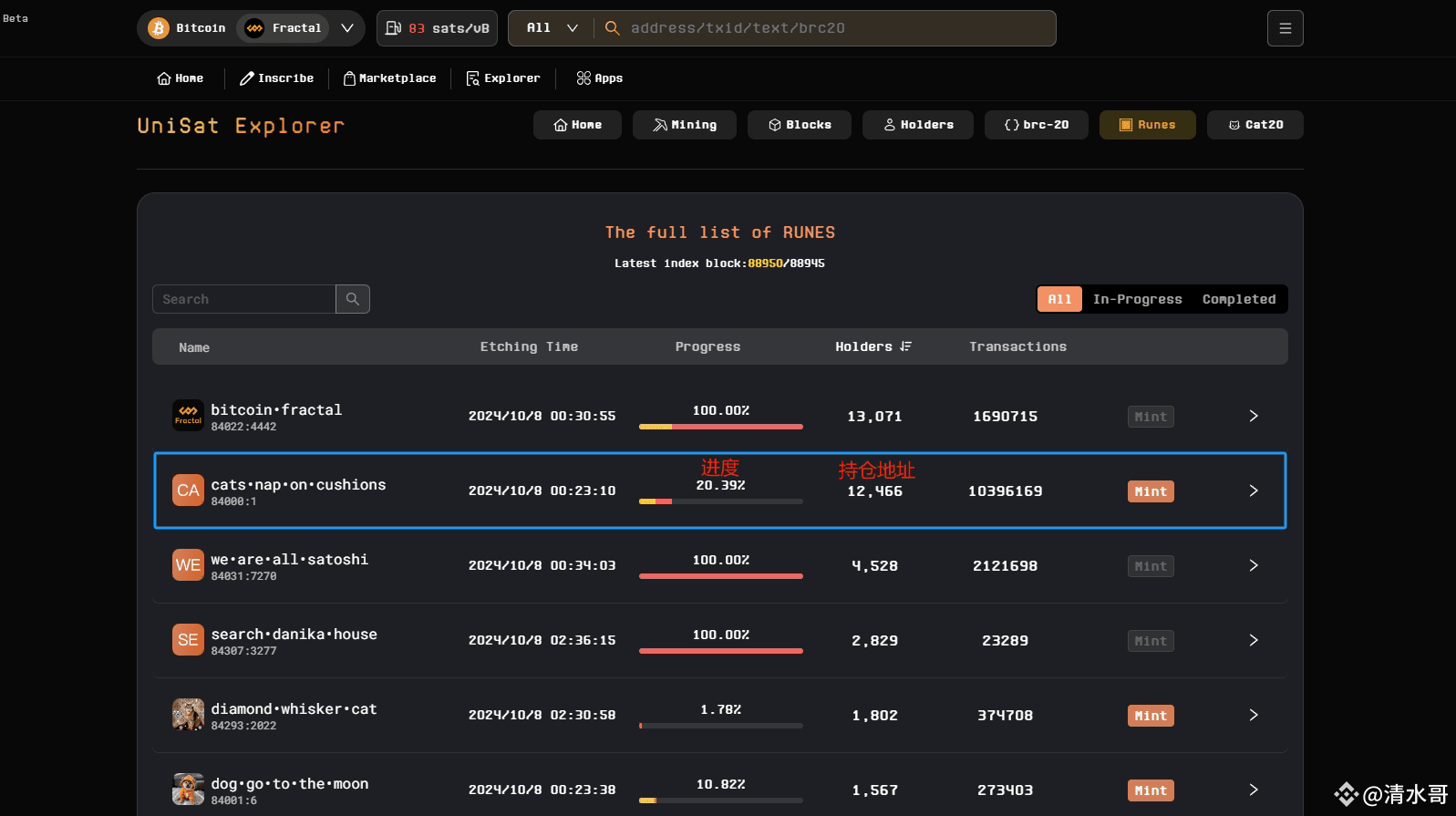 "How to play runes on the new fractal network" 20241010 #清水哥日记 | 清水哥 on ...