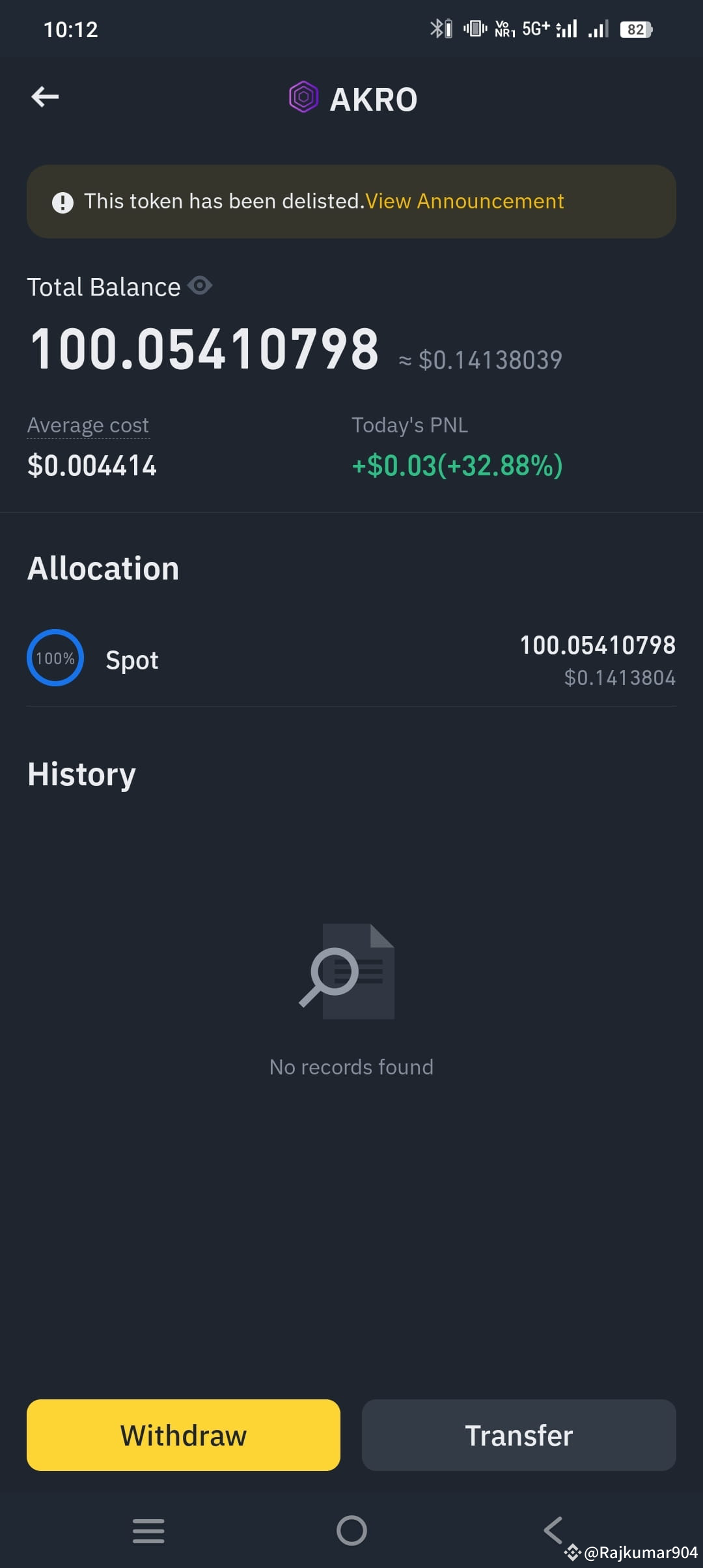 wow 32%😯🤩 #AKRO #Binance $ETH | Rajkumar904 on Binance Square