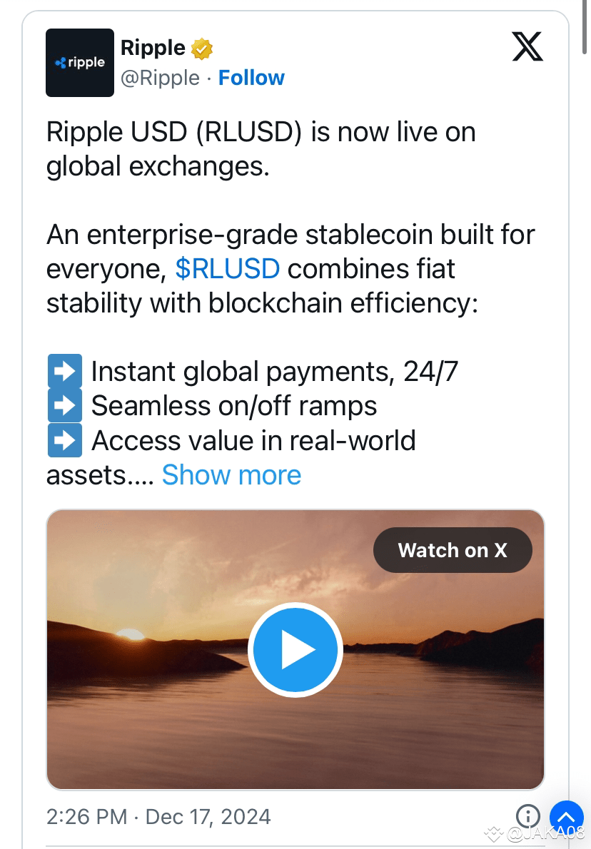 Ripple USD (RLUSD): New Launch and Potential Pressure on XR | COINJAKA on Binance Square