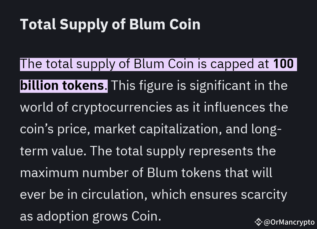 blum token total supply 100 Billion | OrMancrypto on Binance Square