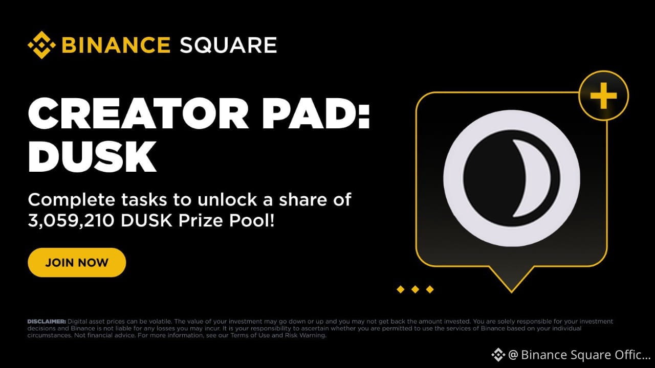 Complete Tasks in the CreatorPad to Unlock 3,059,210 DUSK Token Voucher ...