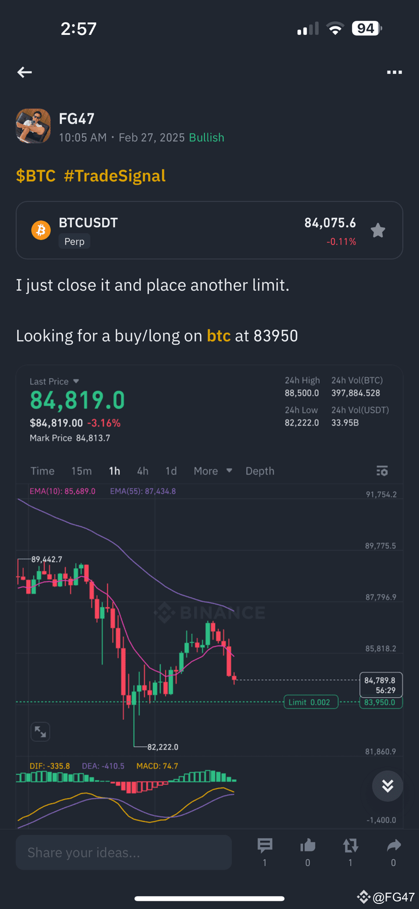 $BTC #TradeSignal Trade call Buy/Long BTC limit hit 📍 | Feraf Trades on ...