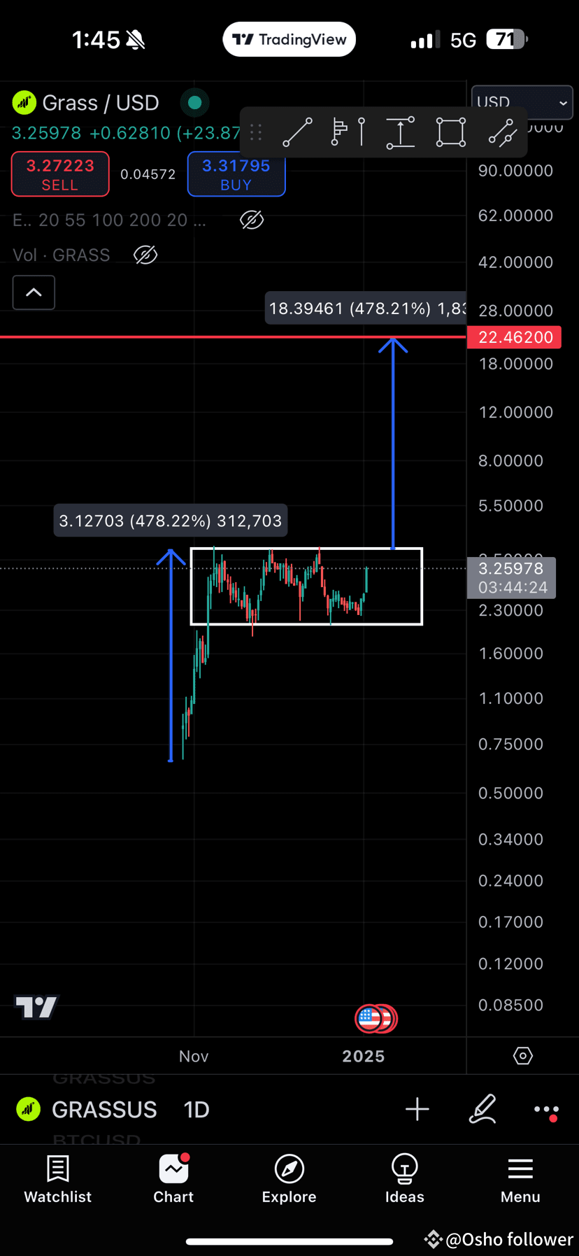 The GRASS/USDT pair is currently forming a bull flag | WhaleDynasty on ...
