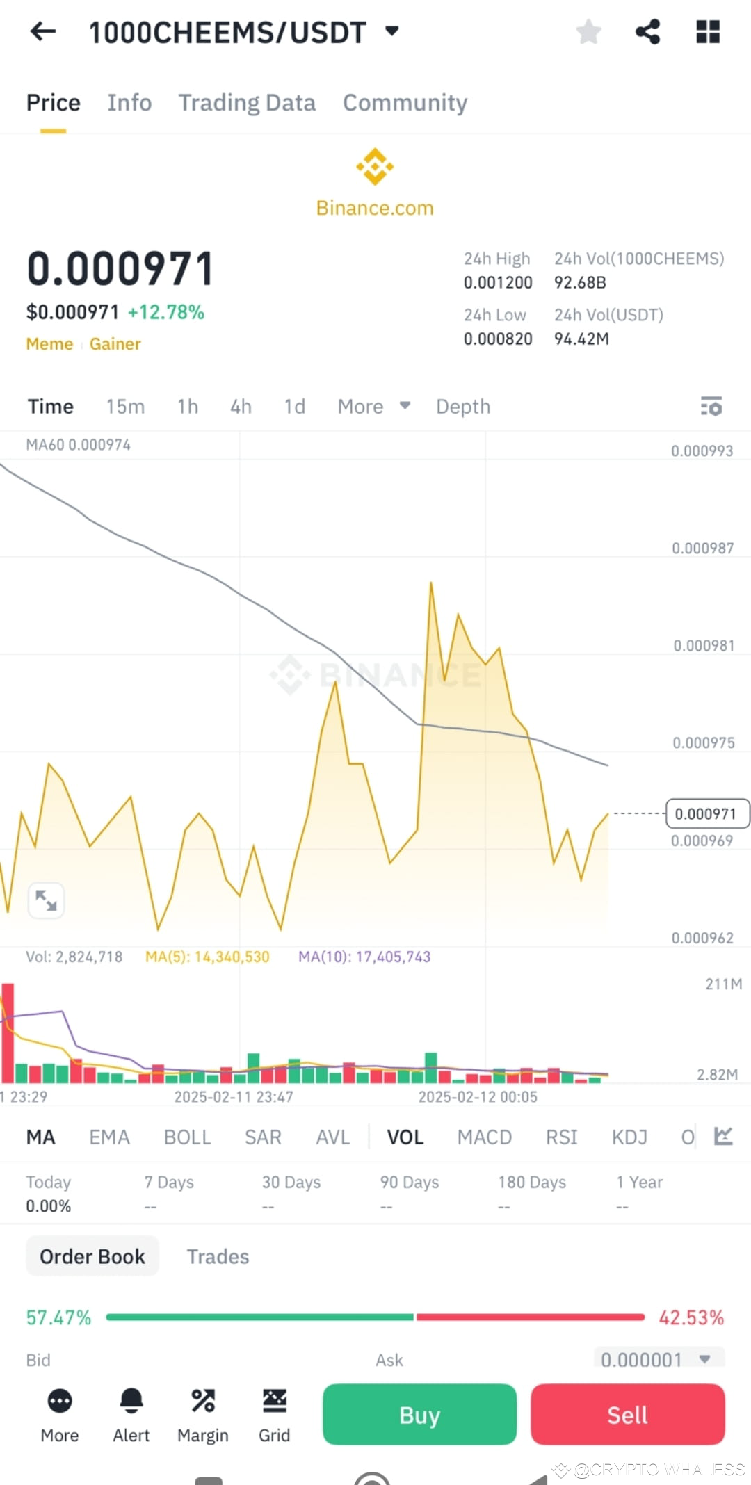 🚀 $1000CHEEMS /USDT SHOWING STRONG INCREASES! 💰 CURREN | CRYPTO WHALESS on Binance Square