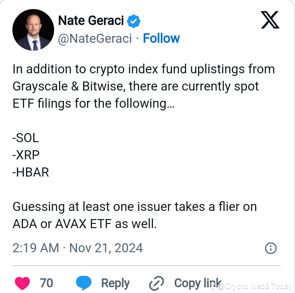 ETF Expert Announced: Apart from SOL and XRP, There is an ET | Crypto Web3 Today on Binance Square