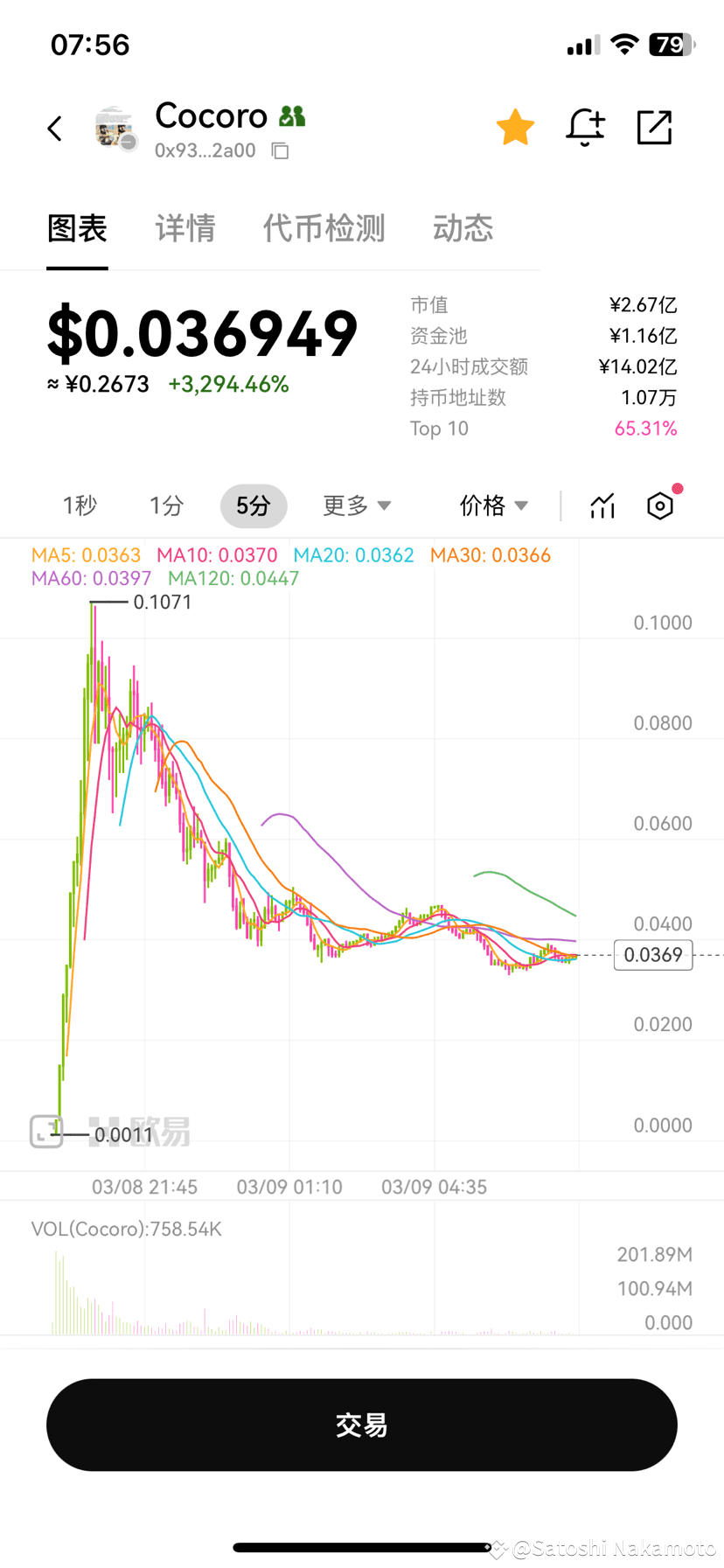 The big gold dog Cocoro that was launched on-chain yesterday | Satoshi ...