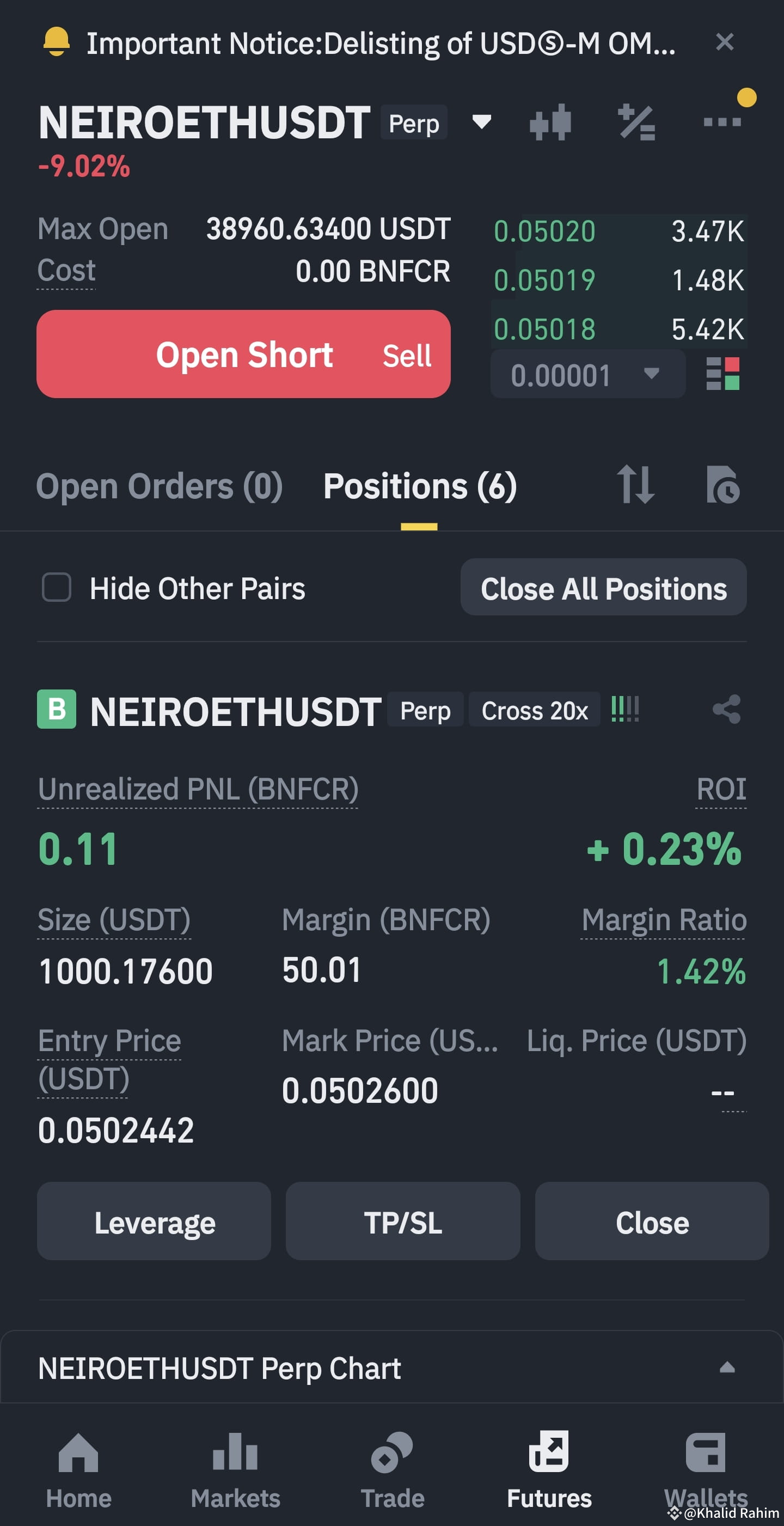 NeiroEth Long Signal 🚀 Entry Price: $0.05 💹 Leverage: 5x ⚡ | Khalid ...