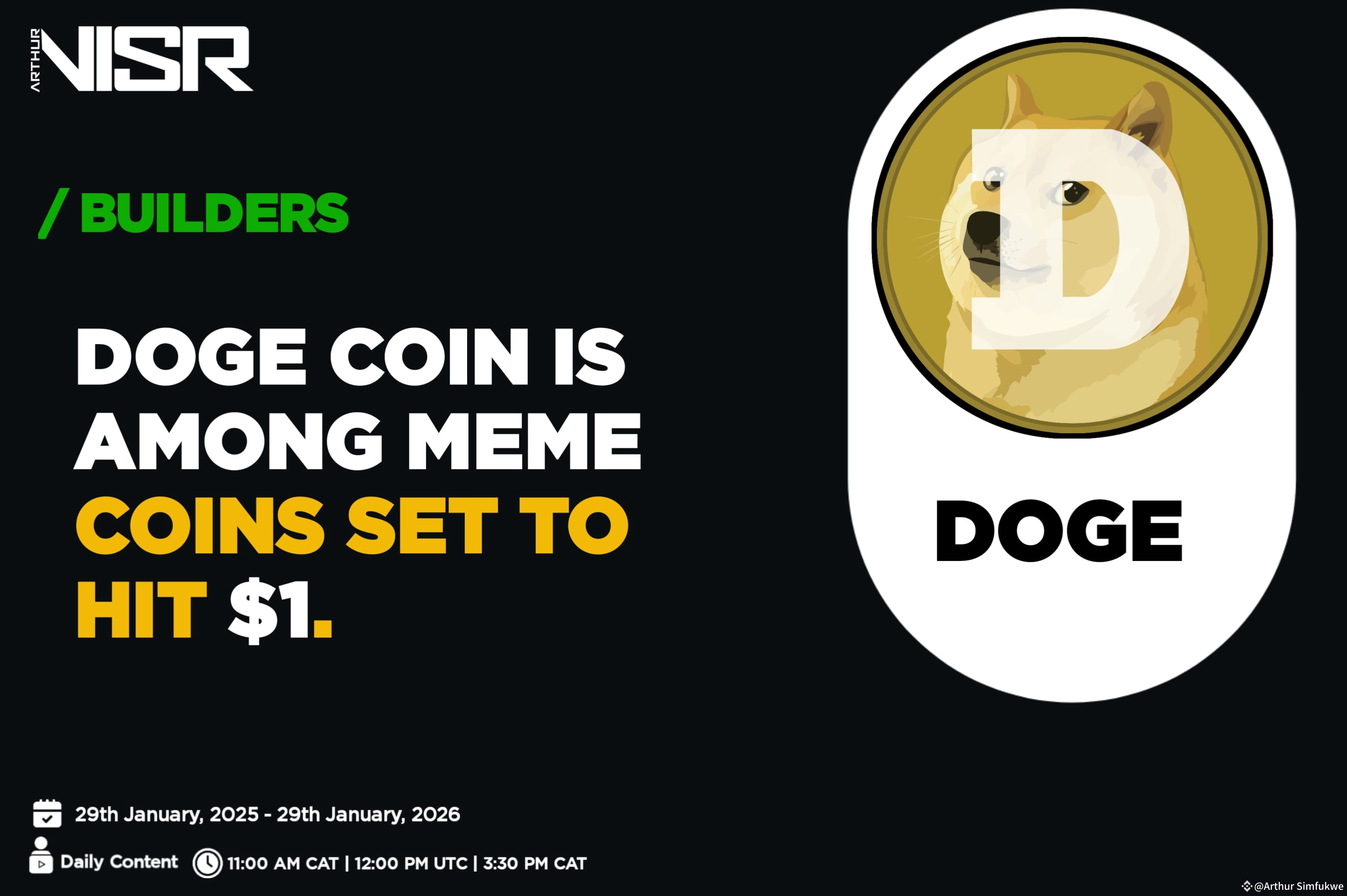 DOGECOIN ( $DOGE ) is among meme coins set to hit $1 DOGECO | Arthur ...