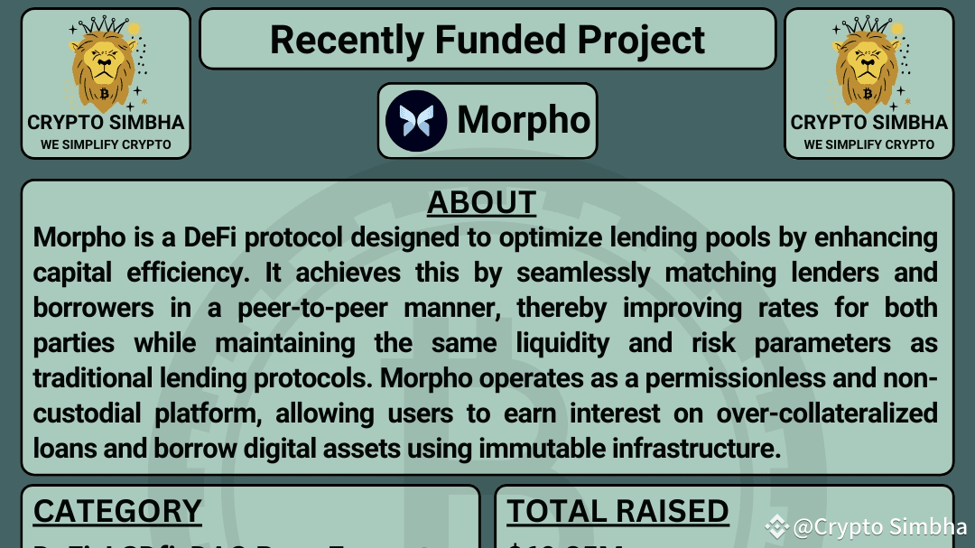 🚀Top Project From Recent Funding Round 💰 Morpho 🚀 | Crypto Simbha on Binance Square