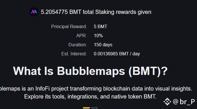 Received 5.205 $BMT as rewards By Binance Learn and Earn I | br_P on ...