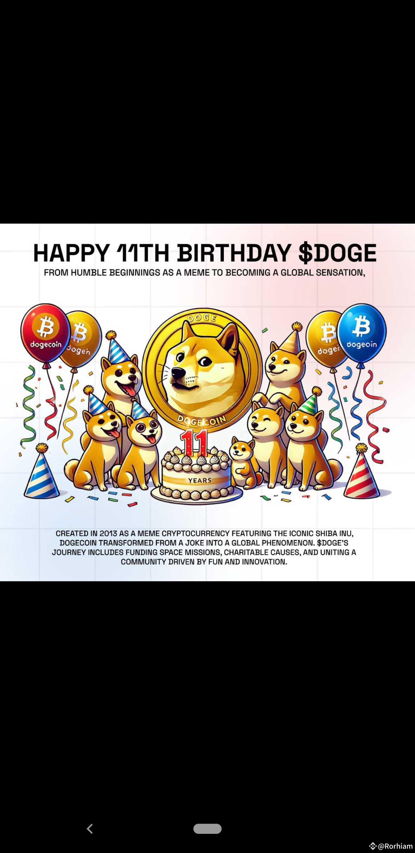 $DOGE turned 11 years old. The dog was launched on Decembe | Rorhiam on ...