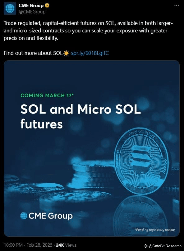 🔥CME Group has officially announced the launch date for Sol | CafeBit Research on Binance Square