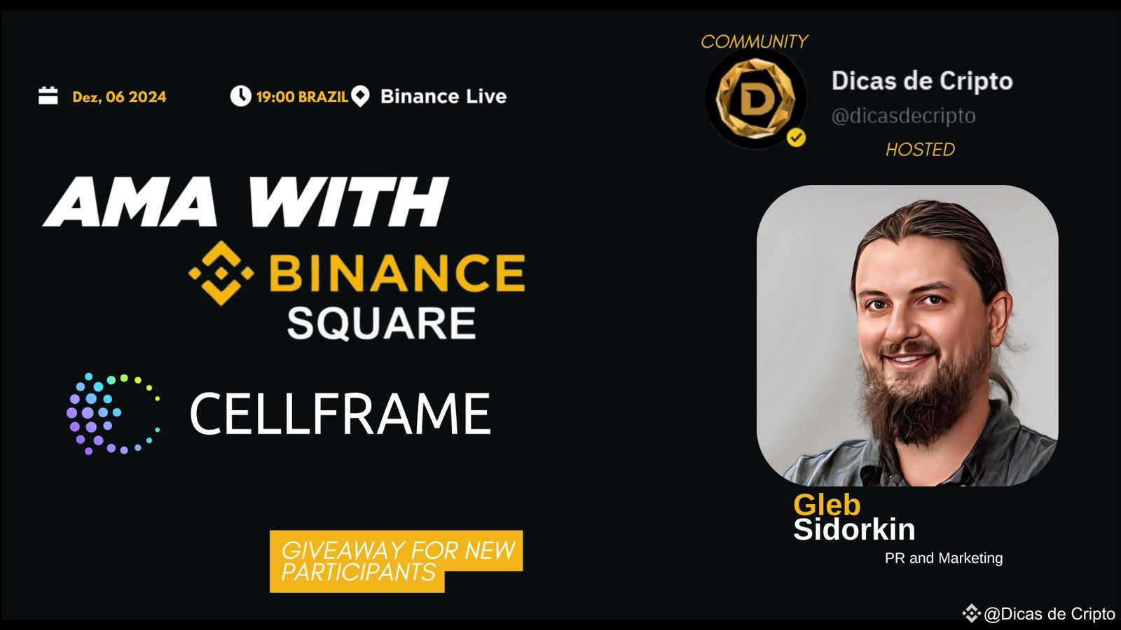 AMA tomorrow at 7:00 pm here in Brazil, with special partici | Dicas de Cripto on Binance Square