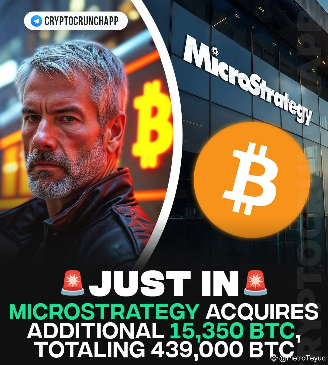 JUST IN: #MicroStrategy Buys 15,350 $BTC for $1.5B, Averages | PietroTeyuq on Binance Square
