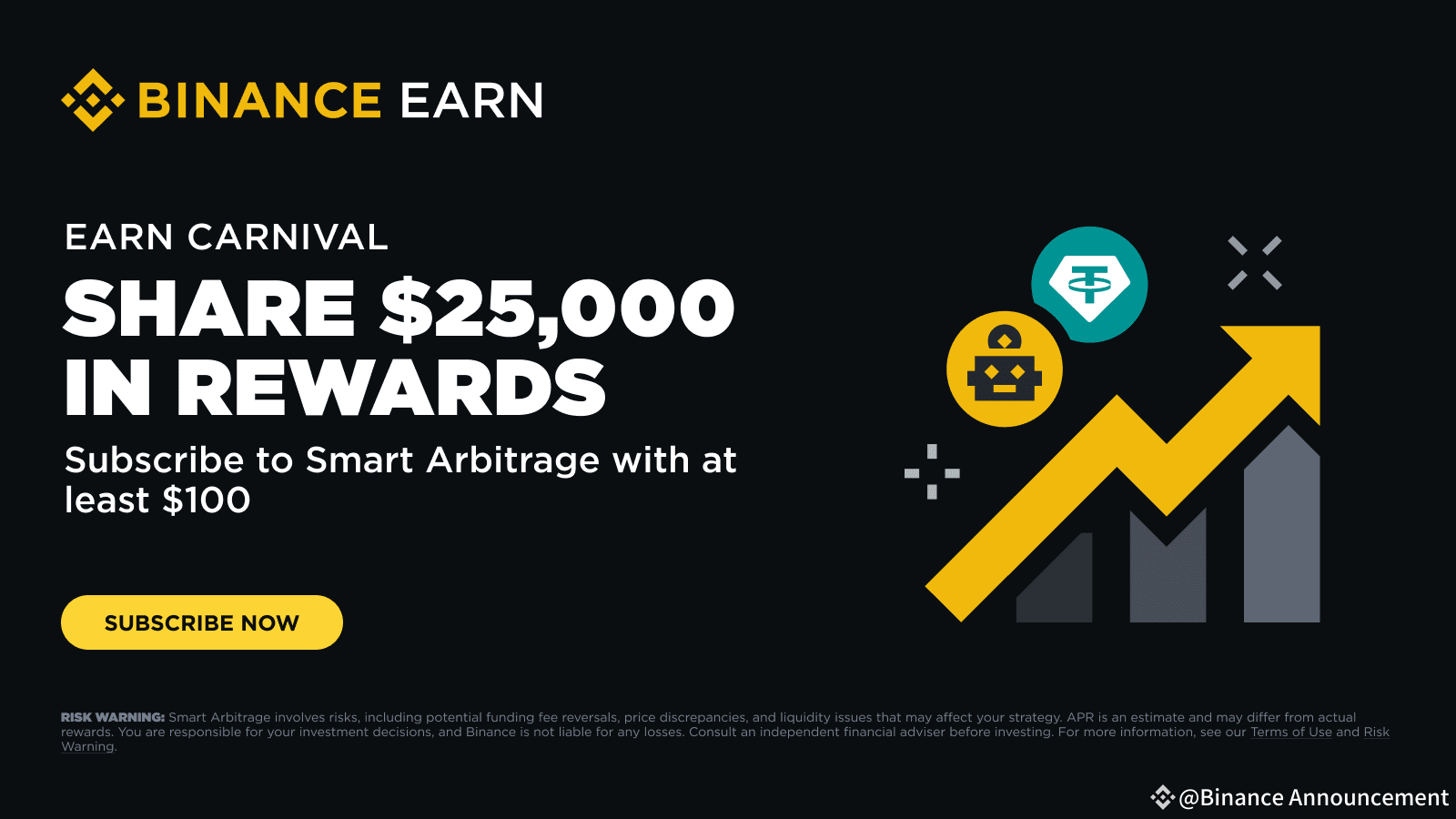 Binance Earn Carnival: Subscribe to Smart Arbitrage and Share 25,000 USDC in Rewards | Binance ...