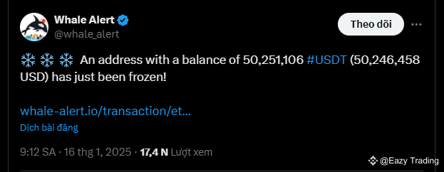 🐳An address holding over 50 million USDT was frozen🐳 🧧PA | Eazy Trading ...