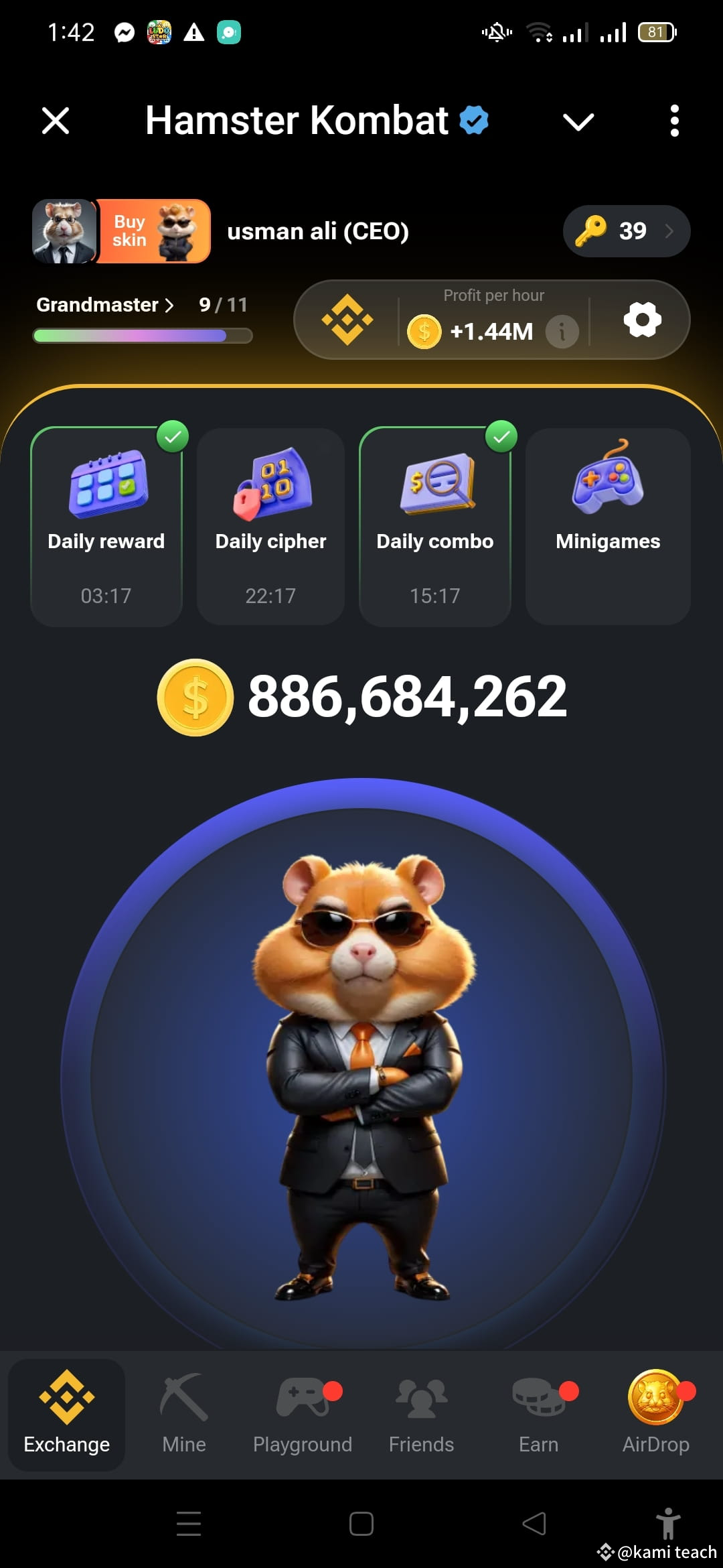 how mach you have hamster Kombat coin ? | kami teach on Binance Square