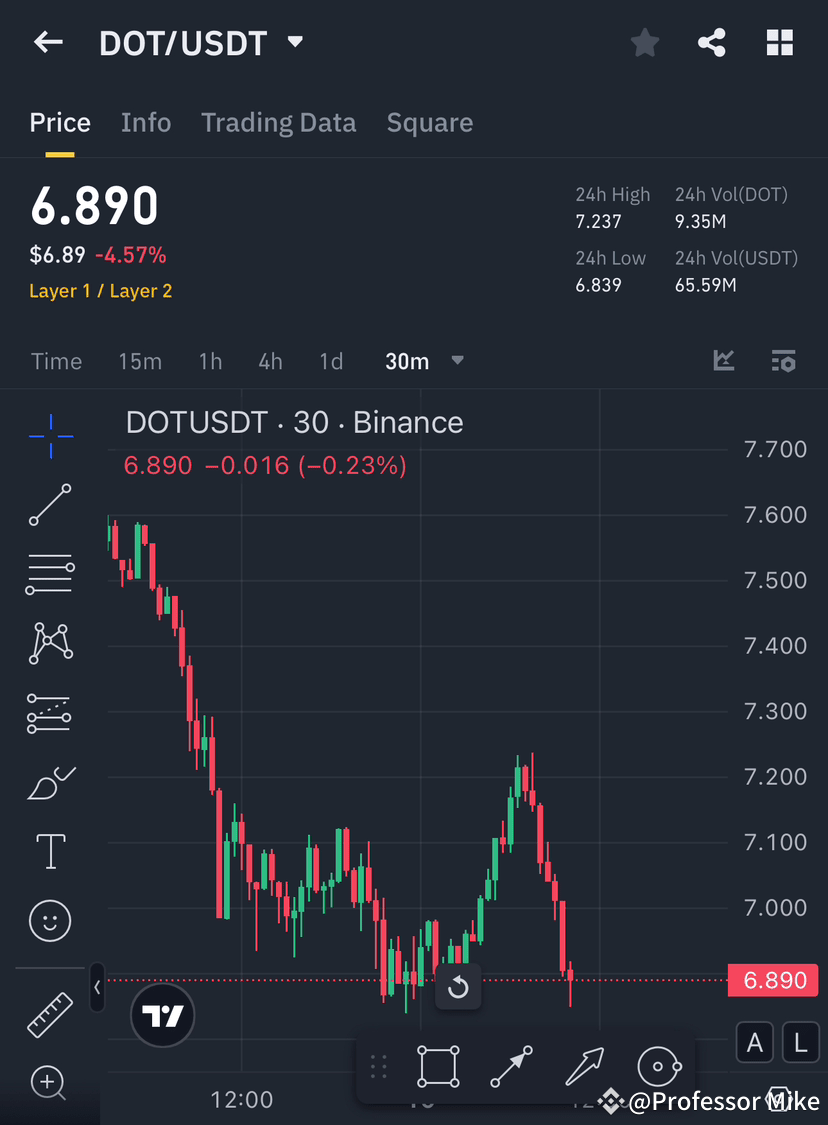 $DOT /USDT Short Trade Signal!💯🔥 DOT/USDT has been reject | Professor Mike on Binance Square