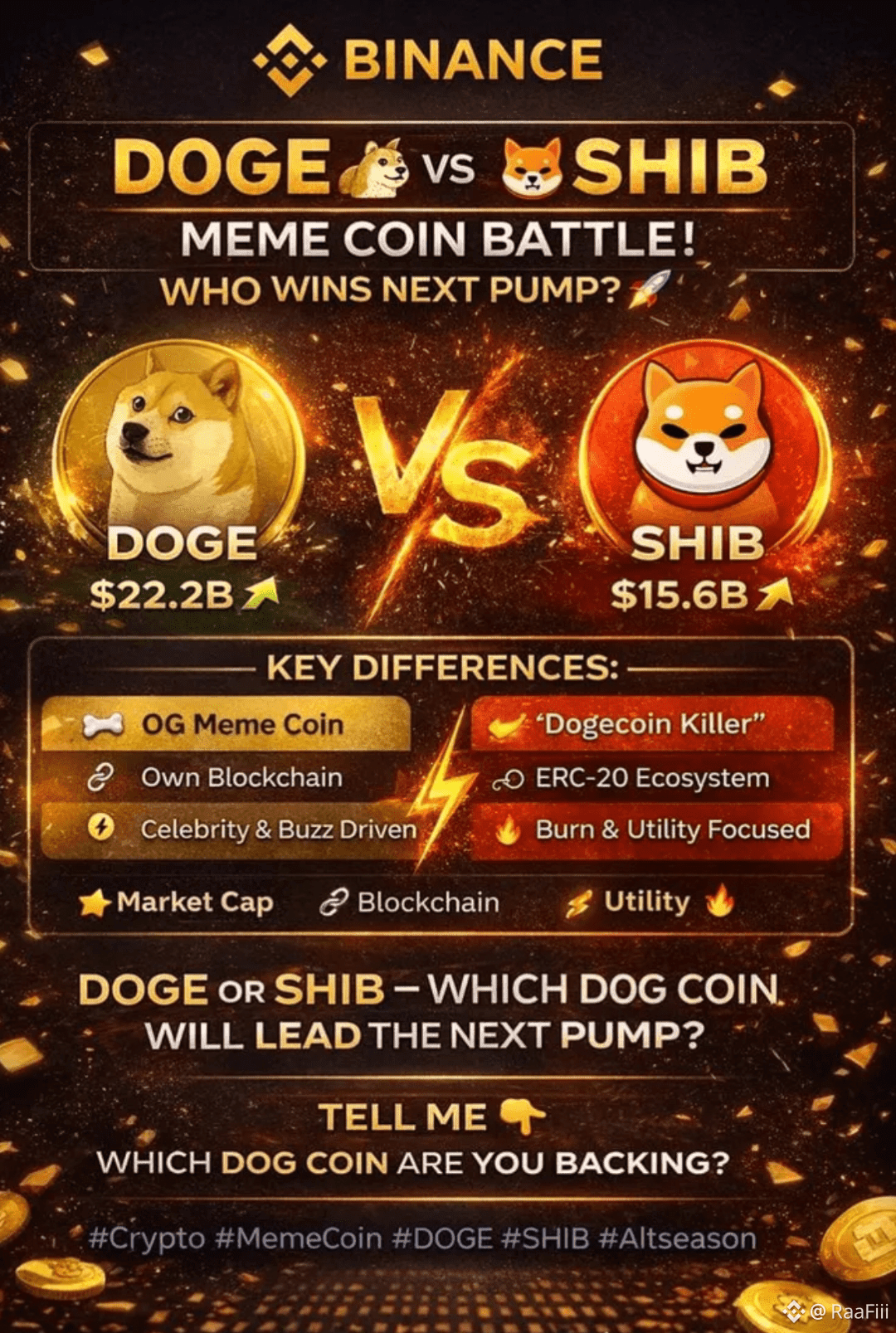 $DOGE VS $SHIB – The Ultimate Meme Coin Showdown! 🐶🔥 The | RaaFiii on ...