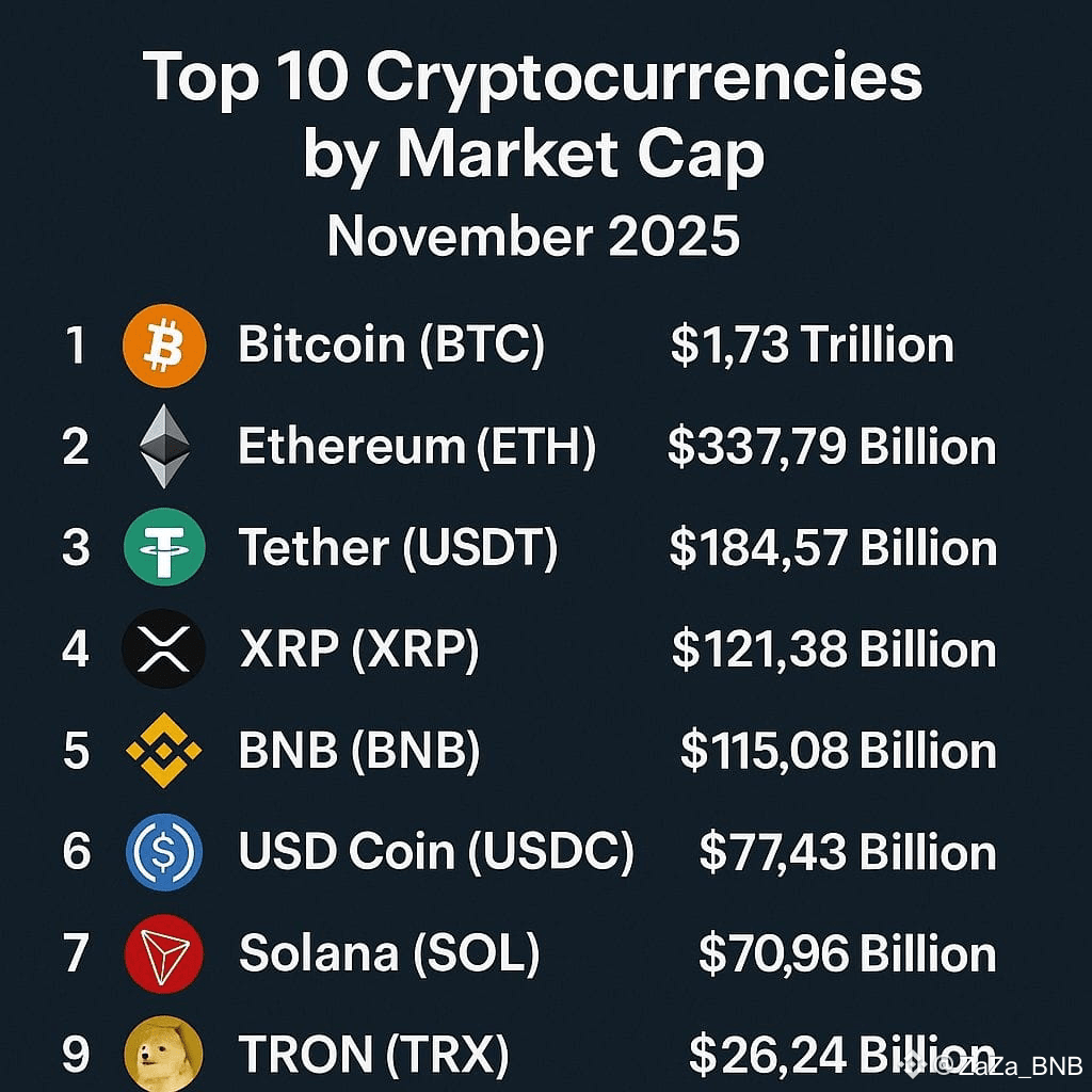 🚀 Top 10 Cryptocurrencies by Market Cap, November 2025 1️⃣ | ZaZa_BNB ...