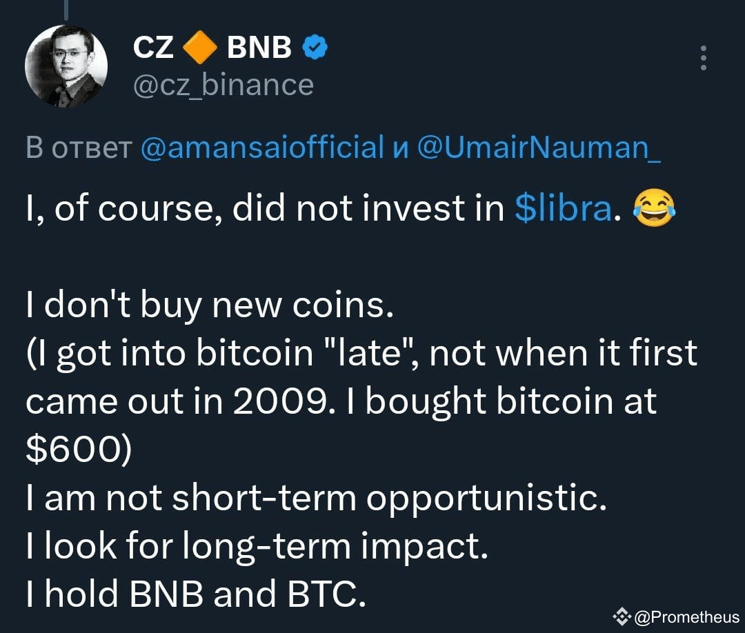 HODL — the best strategy. CZ holds bitcoins — started buyin | Prometheus on Binance Square