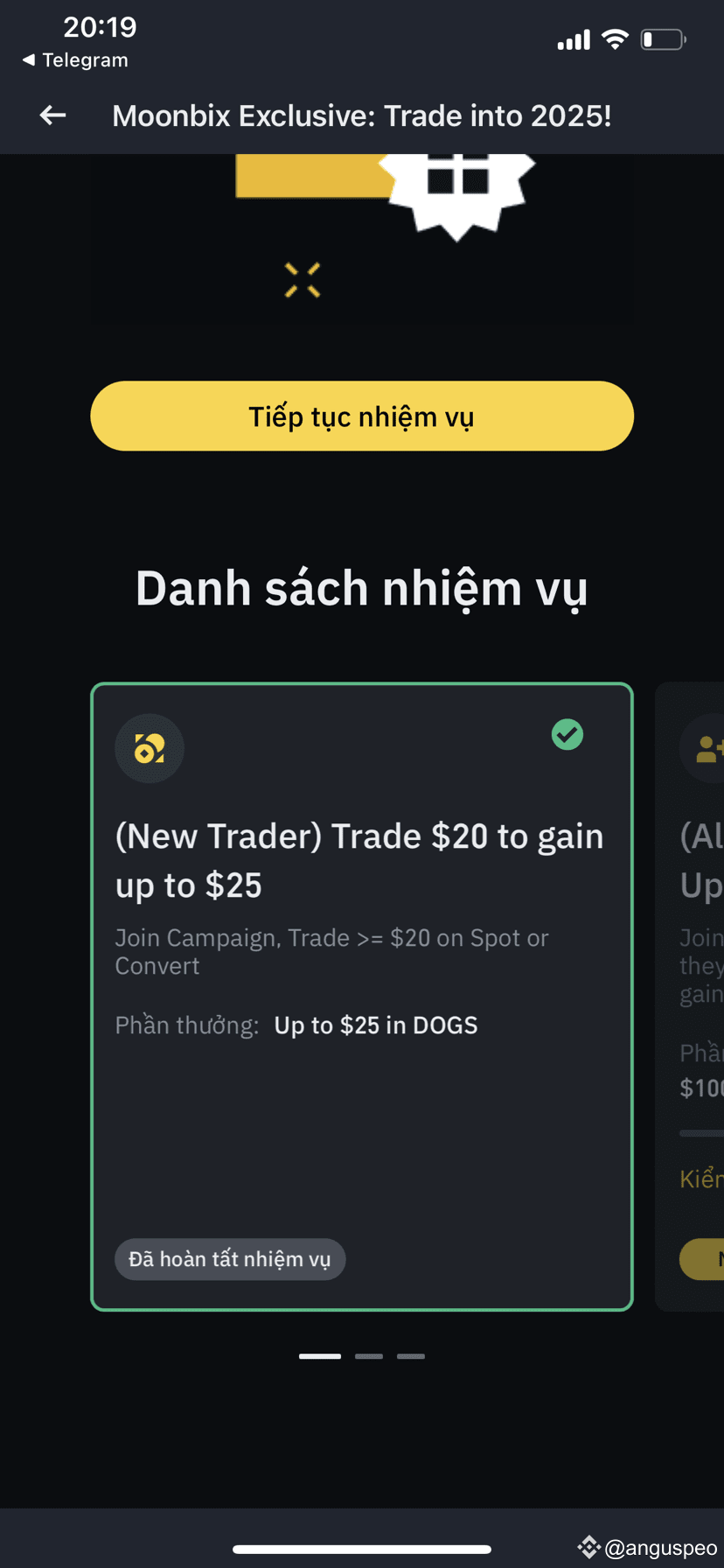 Guide for you to complete the task of receiving 25$ from Te | anguspeo on Binance Square