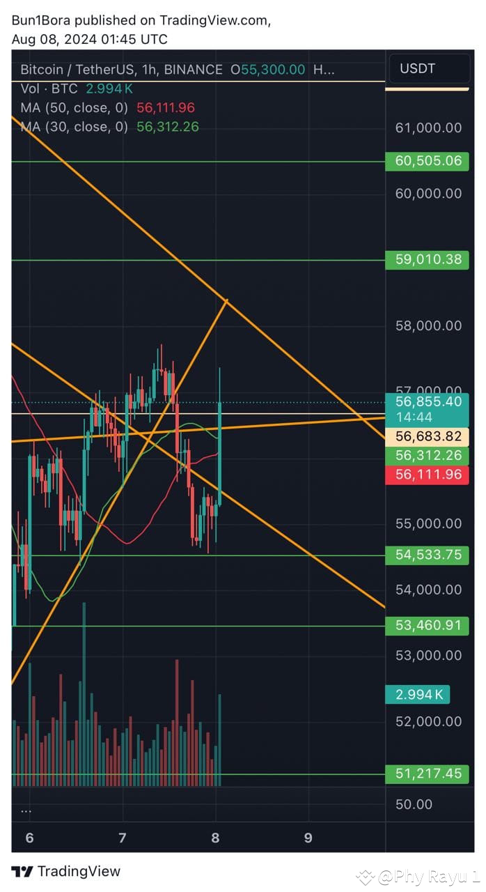 $BTC attem 57K 3th times, after break resistant jump up to 7 | Sophy ...