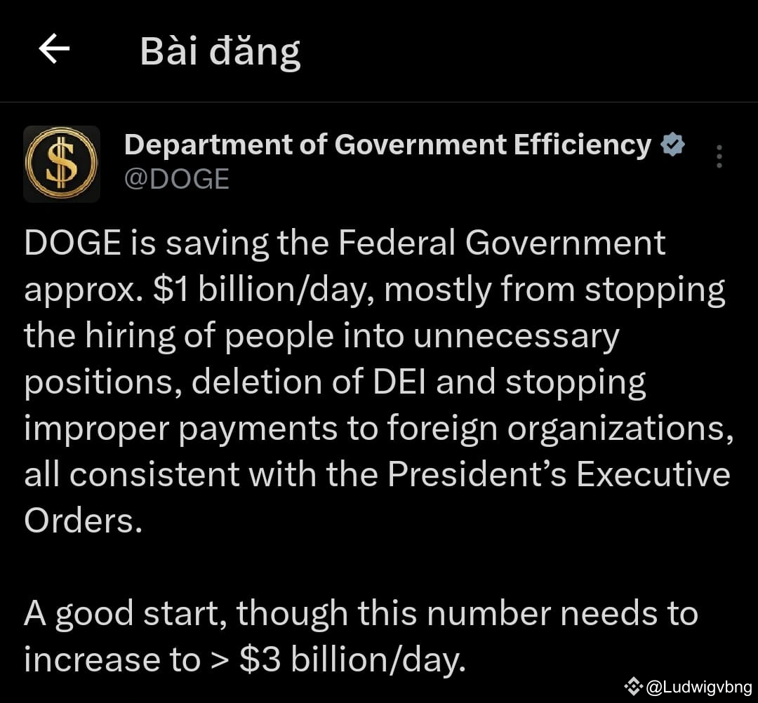 $DOGE 🚨 DOGE is helping the federal government save about $ | Block Đầu ...