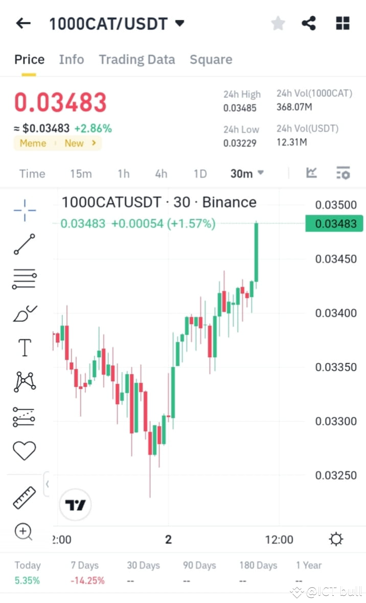 $1000CAT /USDT Trading Signal - Breakout Opportunity Emergin | ICT bull on Binance Square
