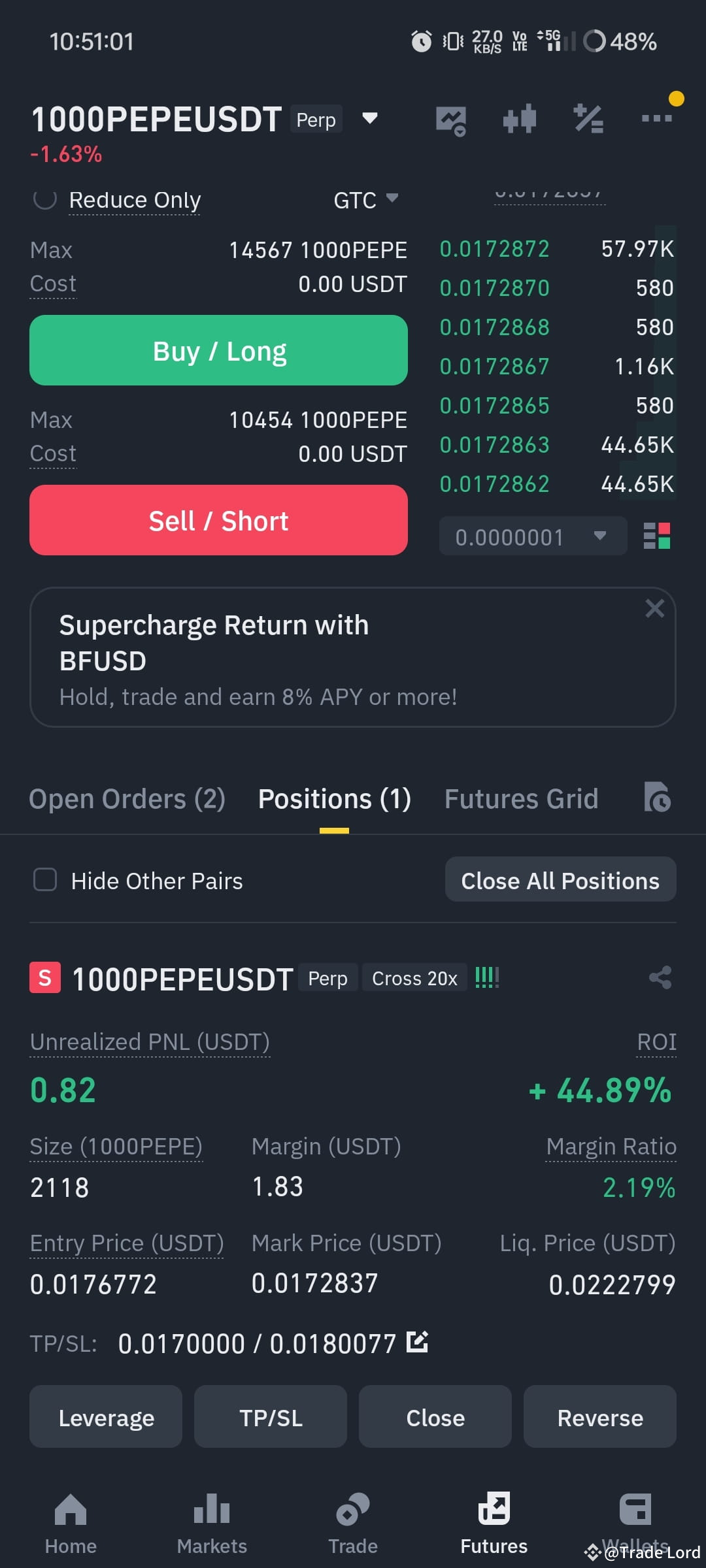 Please Tell me Hold or Close #PEPE‏ #profit | Trade Lord on Binance Square